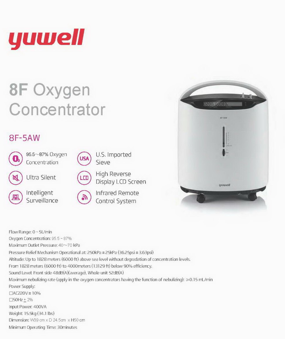 Yuwell Oxygen Concentrator 8F-5AW